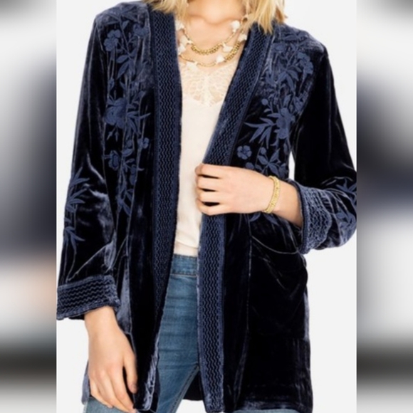 Johnny Was | Jackets & Coats | Johnny Was Adele Velvet Smoking Jacket ...